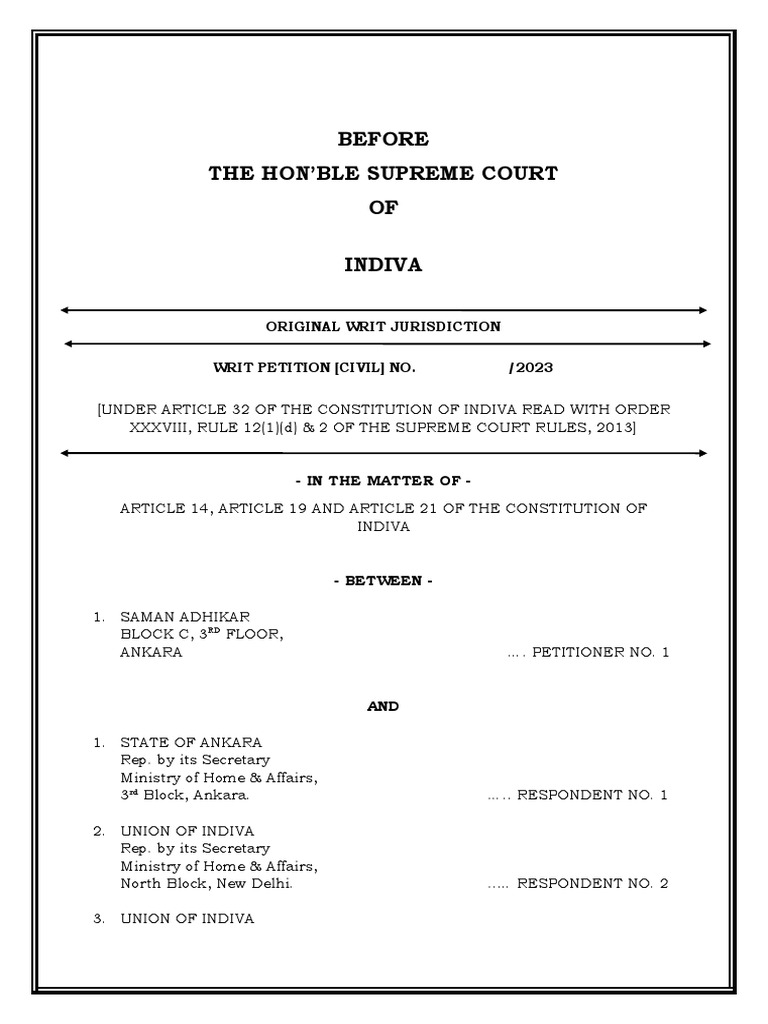 Writ Petition on Fake Encounter Case | PDF | Writ | Supreme Court Of ...