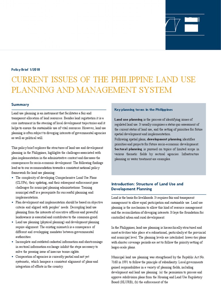 Philippine Land Use Planning Challenges | PDF | Policy | Sustainability
