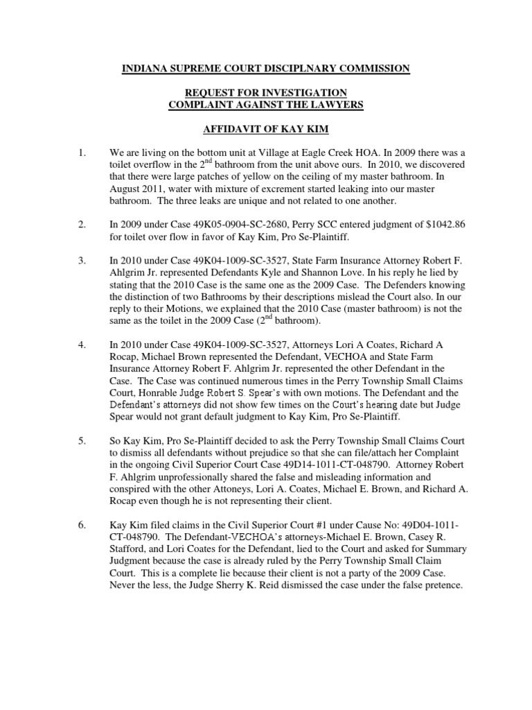IN SUPREME COURT Disciplinary Commission | PDF | Perjury | Complaint
