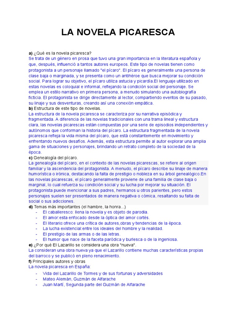 David Riera Hervás - La Novela Picaresca | PDF | Novelas