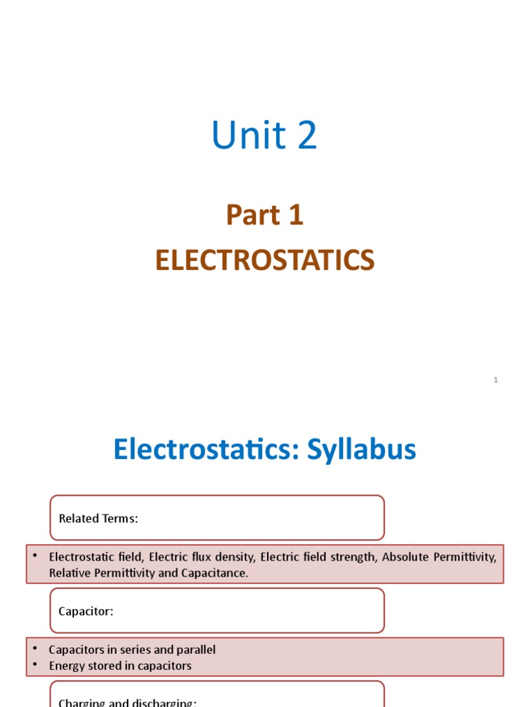 BEE Unit 2 - 1 | Download Free PDF | Capacitor | Capacitance