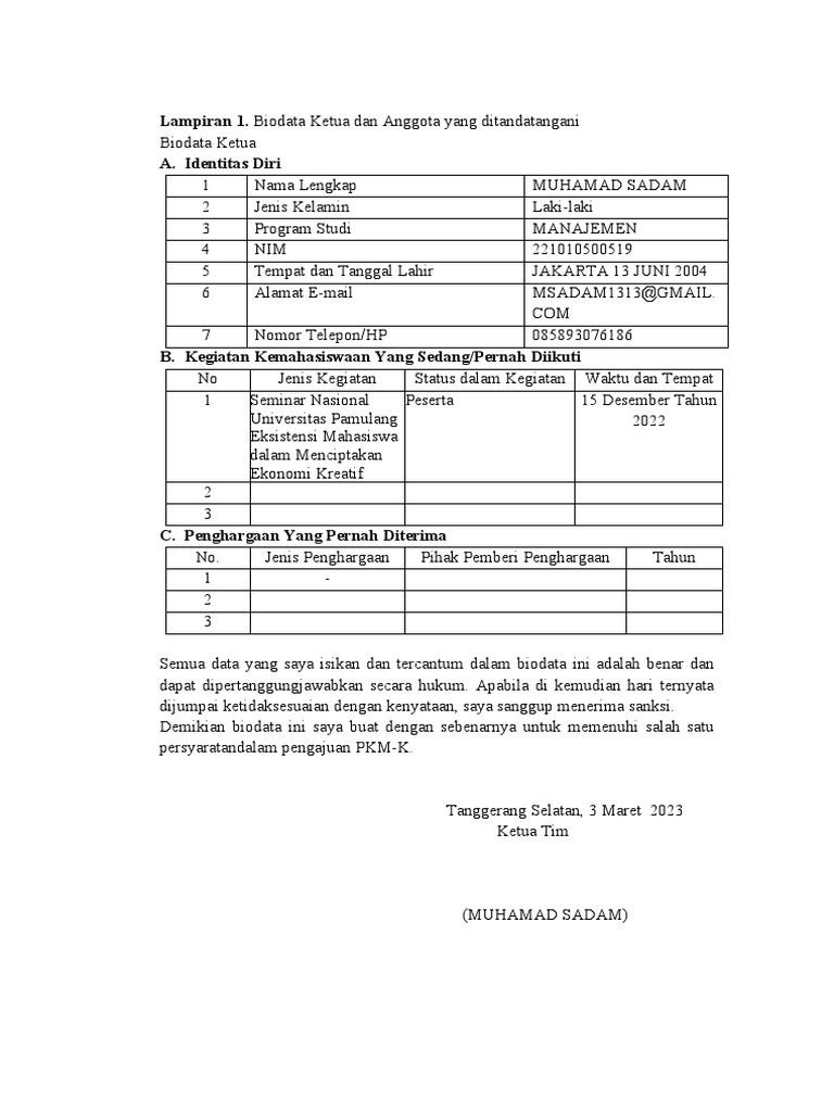 LAMPIRAN Proposal PKM-K | PDF