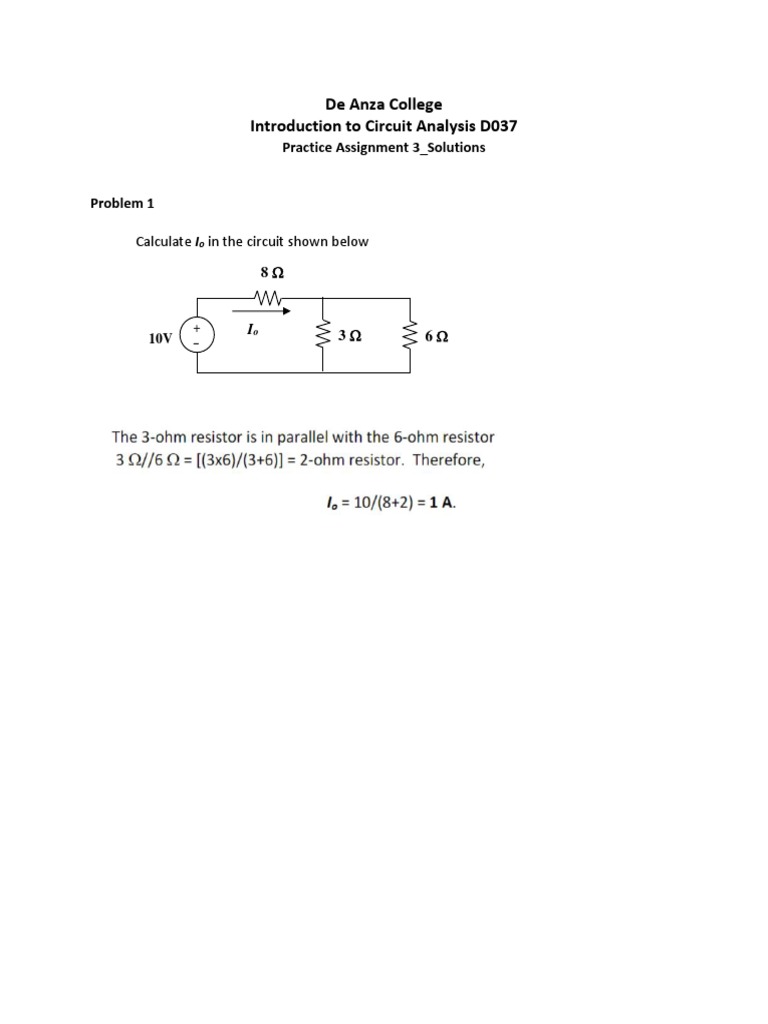 Circuit Analysis Practice Solutions | PDF