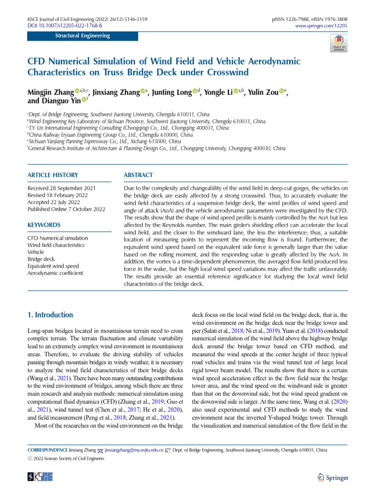 CFD Numerical Simulation of Wind Field and Vehicle Aerodynamic Characteristics On Truss Bridge ...