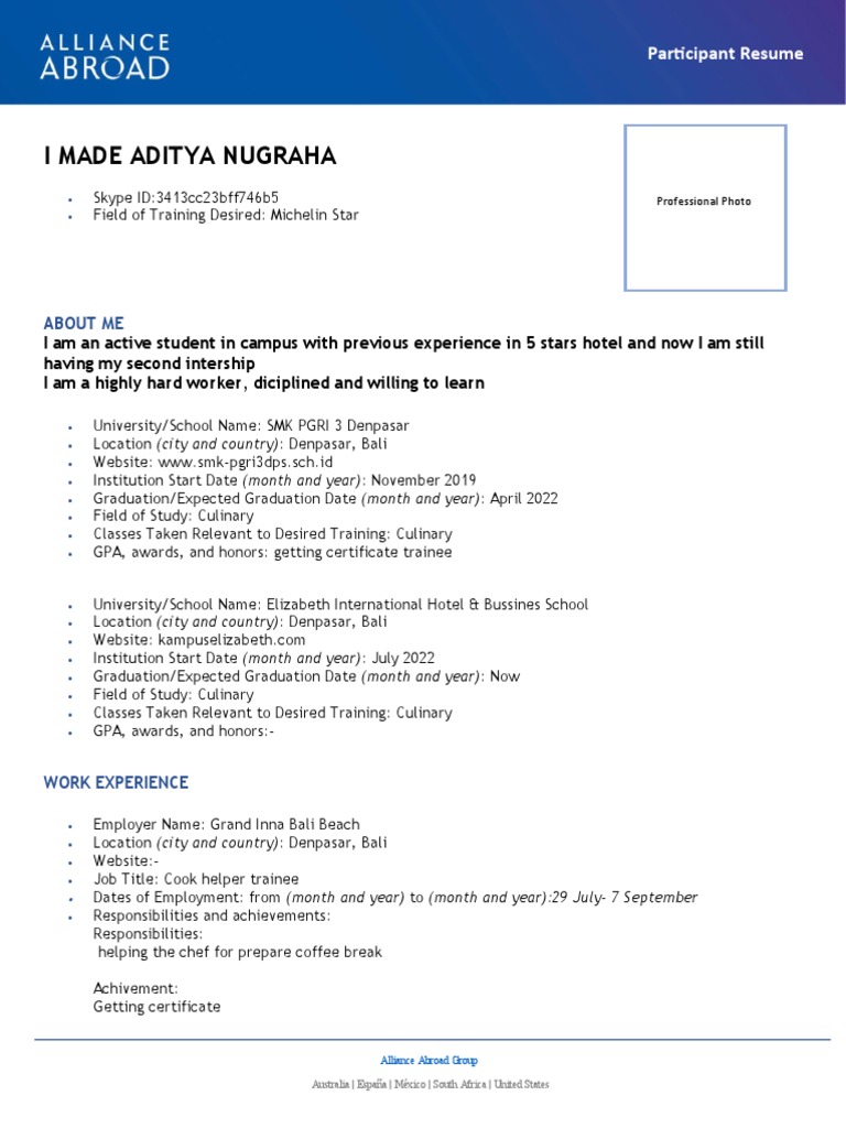 CV Aditya NUGRAHA | PDF | Food And Drink