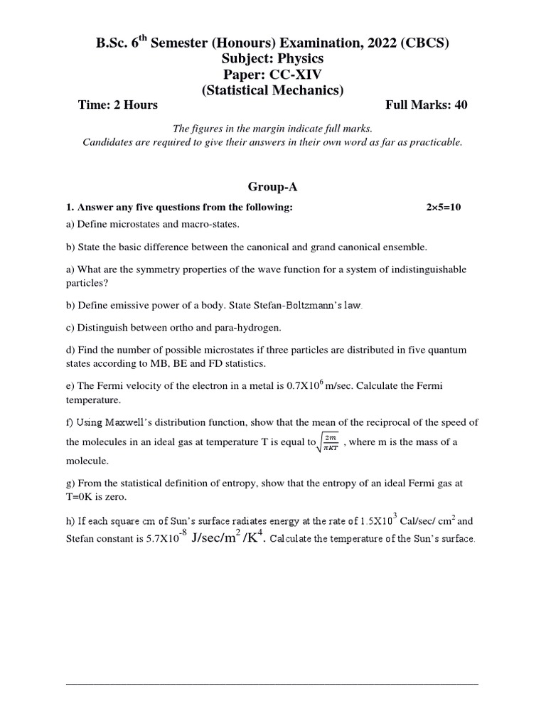 Sem VI - PHSH - CC14 PDF | PDF | Temperature | Gases