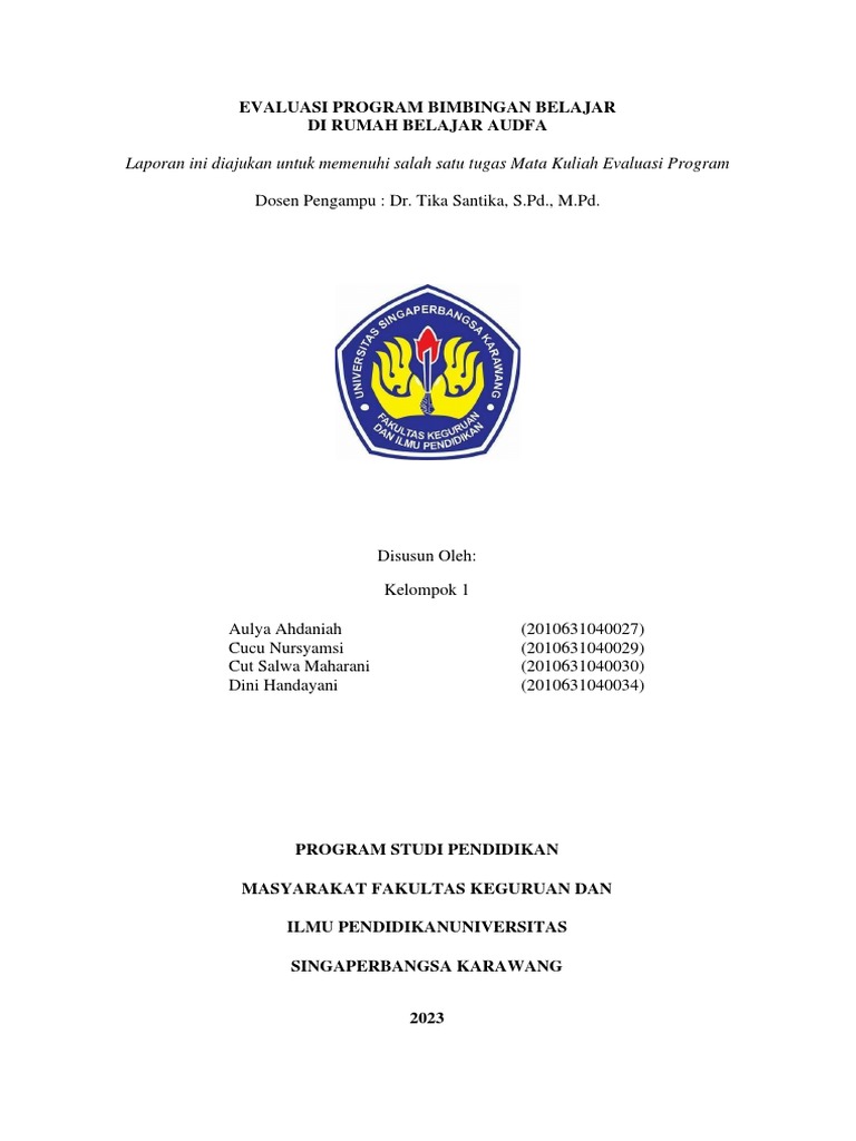 Evaluasi Program Bimbingan Belajar | PDF