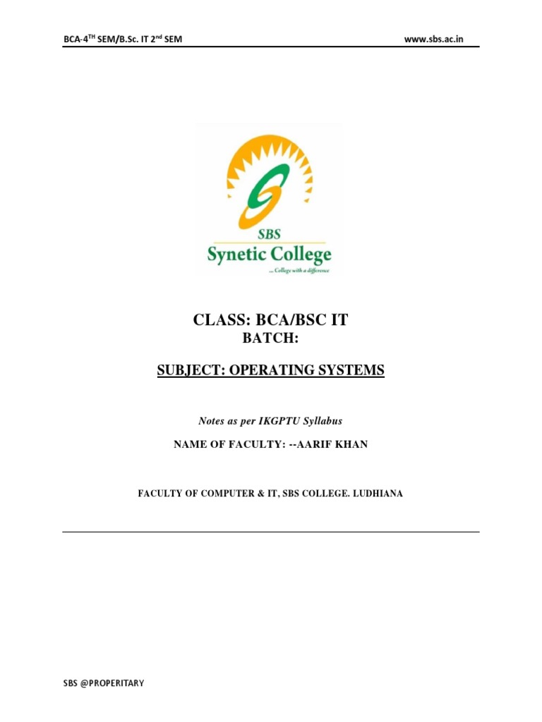 Os Unit 1 & 2. | PDF | Scheduling (Computing) | Process (Computing)
