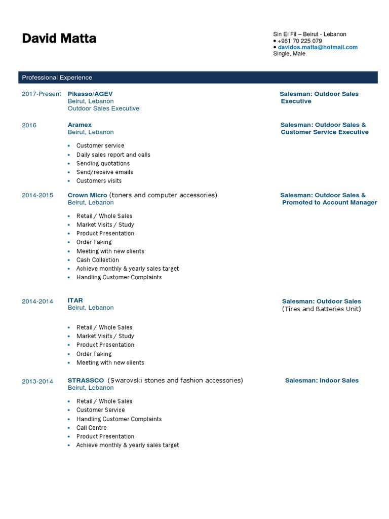 Temp - David Matta Resumé | PDF
