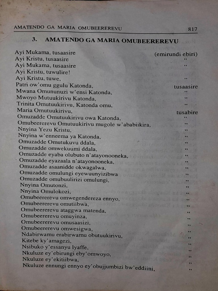 Amatendo Ga Bikira Maria PDF | PDF