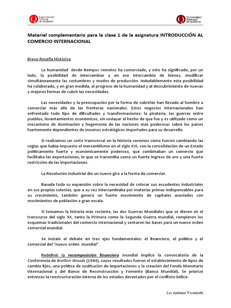 Clase 1 - Material Complementario | PDF | Comercio | Mercado (economía)