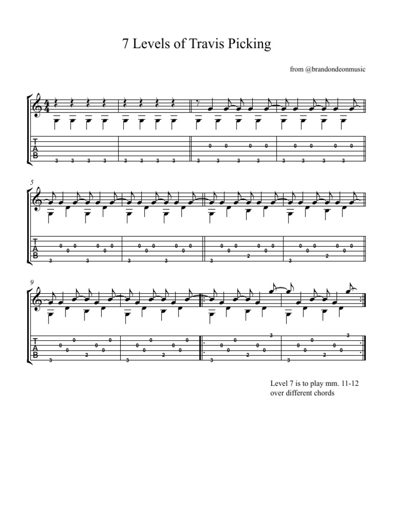 Stages of Travis Picking | PDF