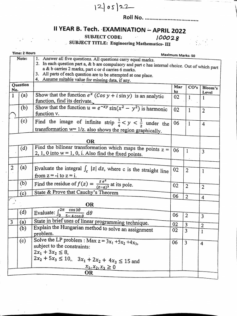 Engineering Mathematics - III | PDF