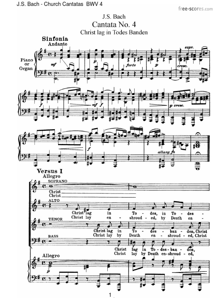 (Free Scores - Com) - Bach Johann Sebastian Church Cantatas BWV 4 1801 PDF | PDF | Bach Cantata ...