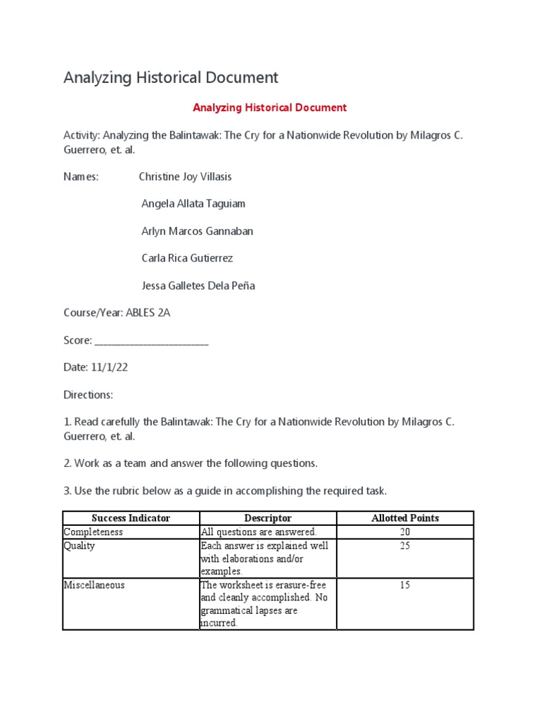 Analyzing Historical Document | PDF