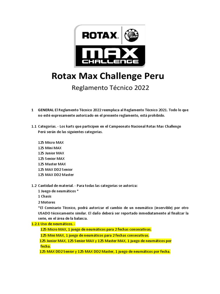 Reglamento Técnico 2022 FINAL PDF | PDF