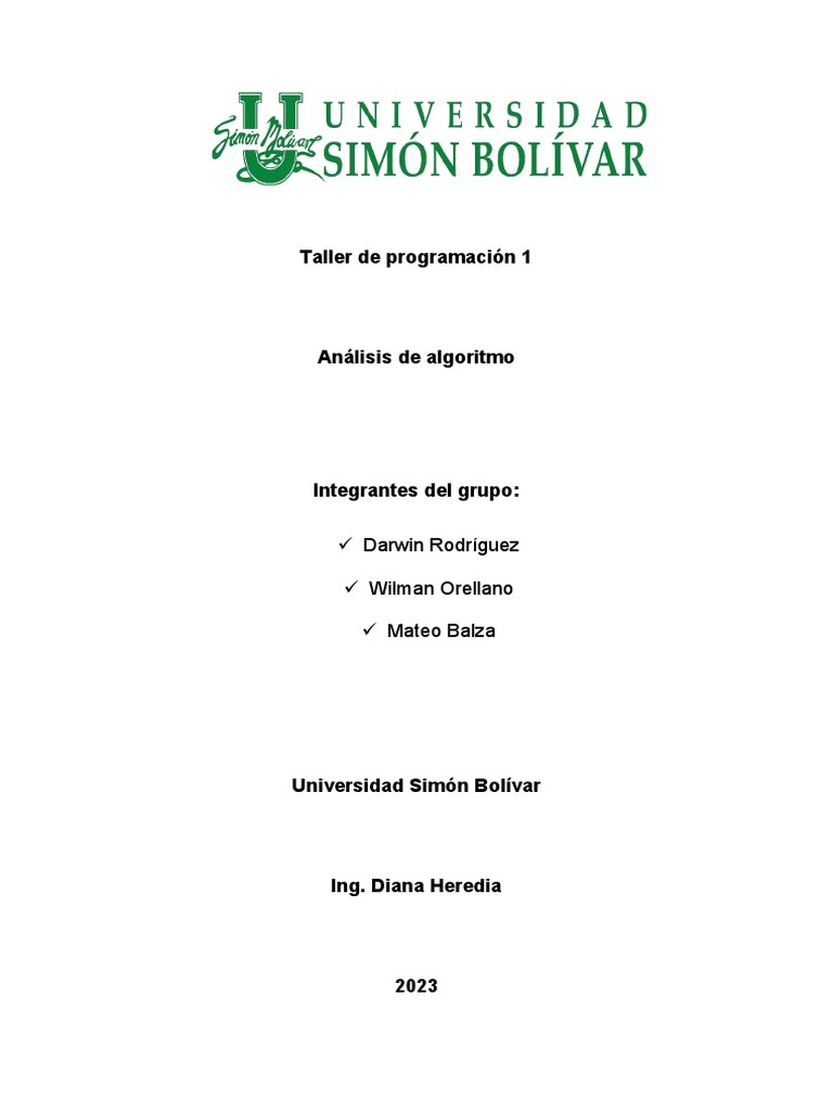Informe Taller Programación 1 | PDF