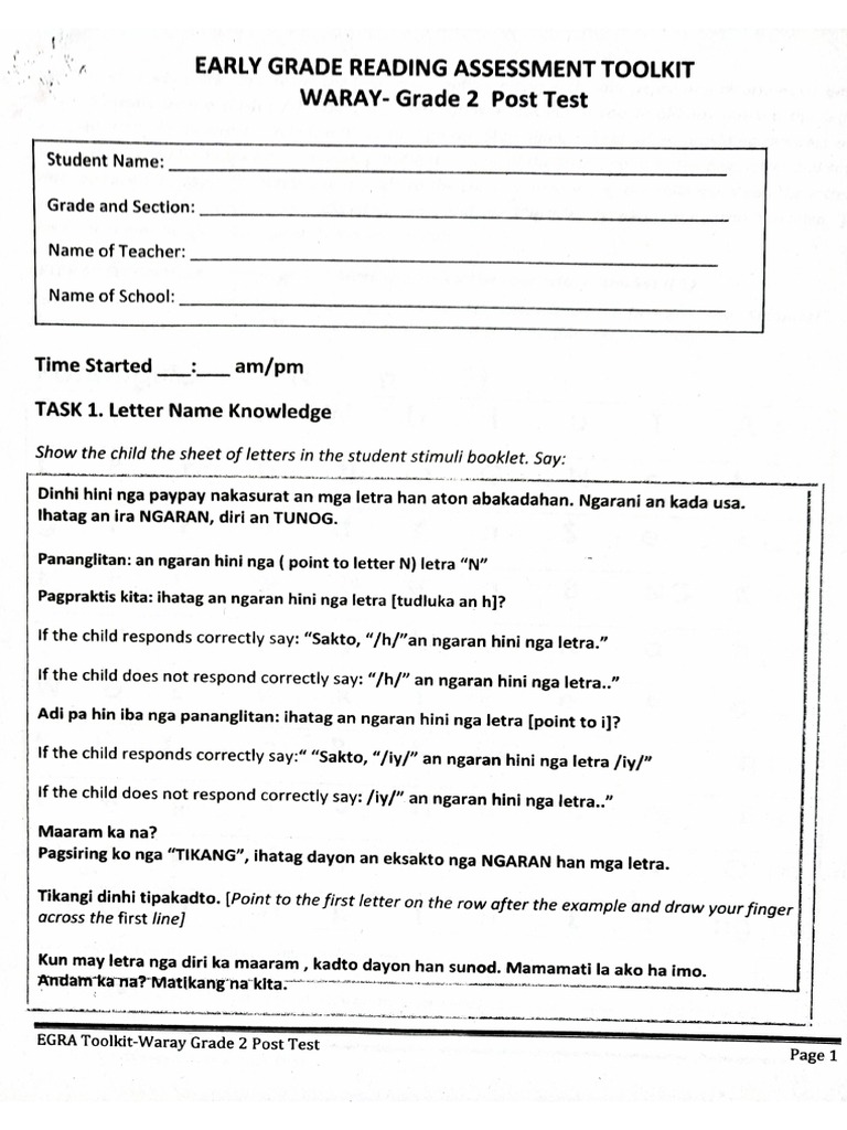 EGRA-TOOLKIT-GRADE-2-POSTTEST (1).pdf | PDF