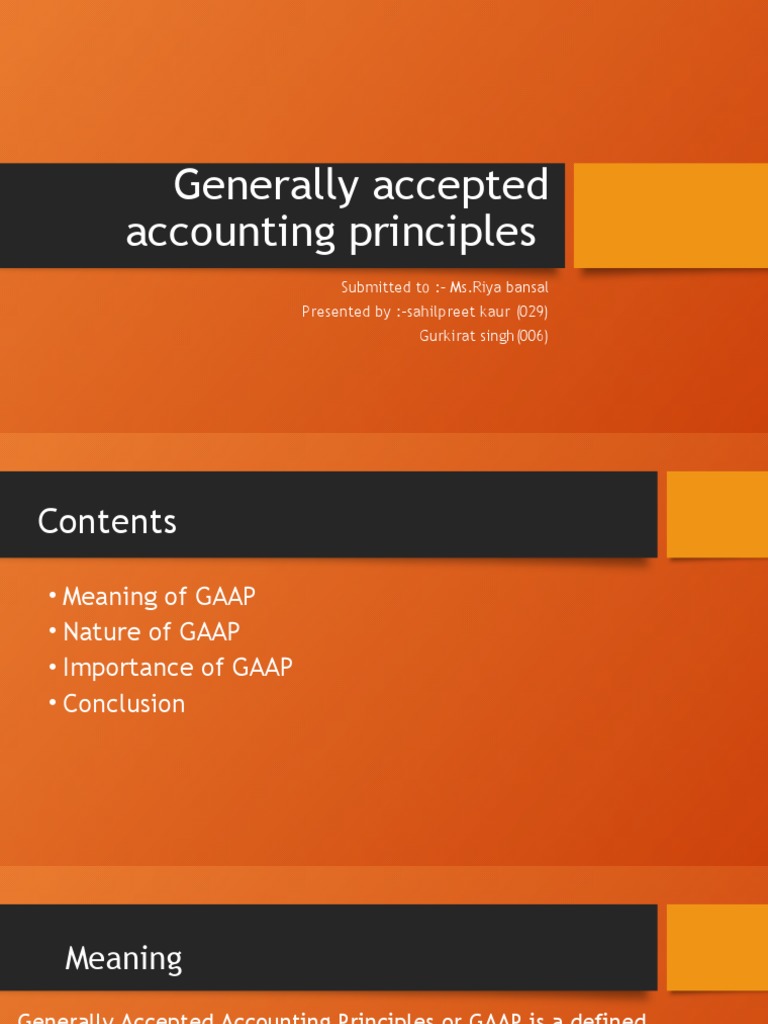 GAAP Presentation (Bcom6semester) | PDF