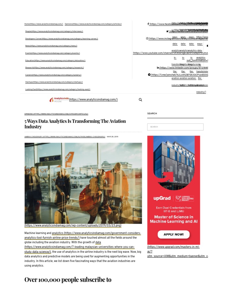 5 Ways Data Analytics Is Transforming The Aviation Industry PDF | PDF