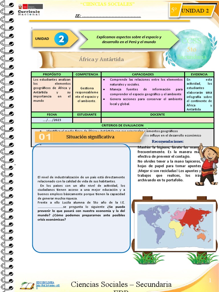 Ficha de CCSS 5°-Semana 1 | PDF | África | Sáhara