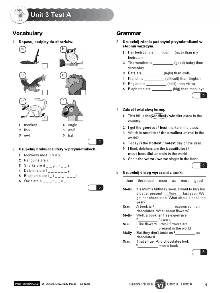 Steps Plus VI Test U3 A | PDF