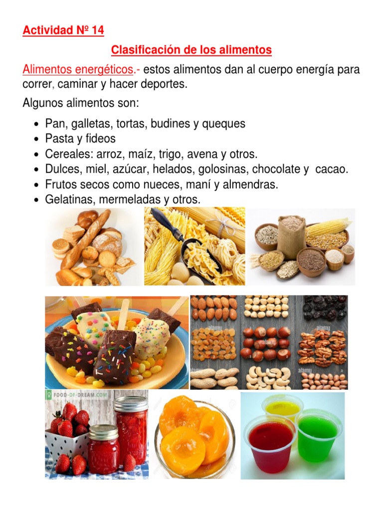 2 Act. #14 Clasificación de Los Alimentos | PDF | Cocina, comidas y vino