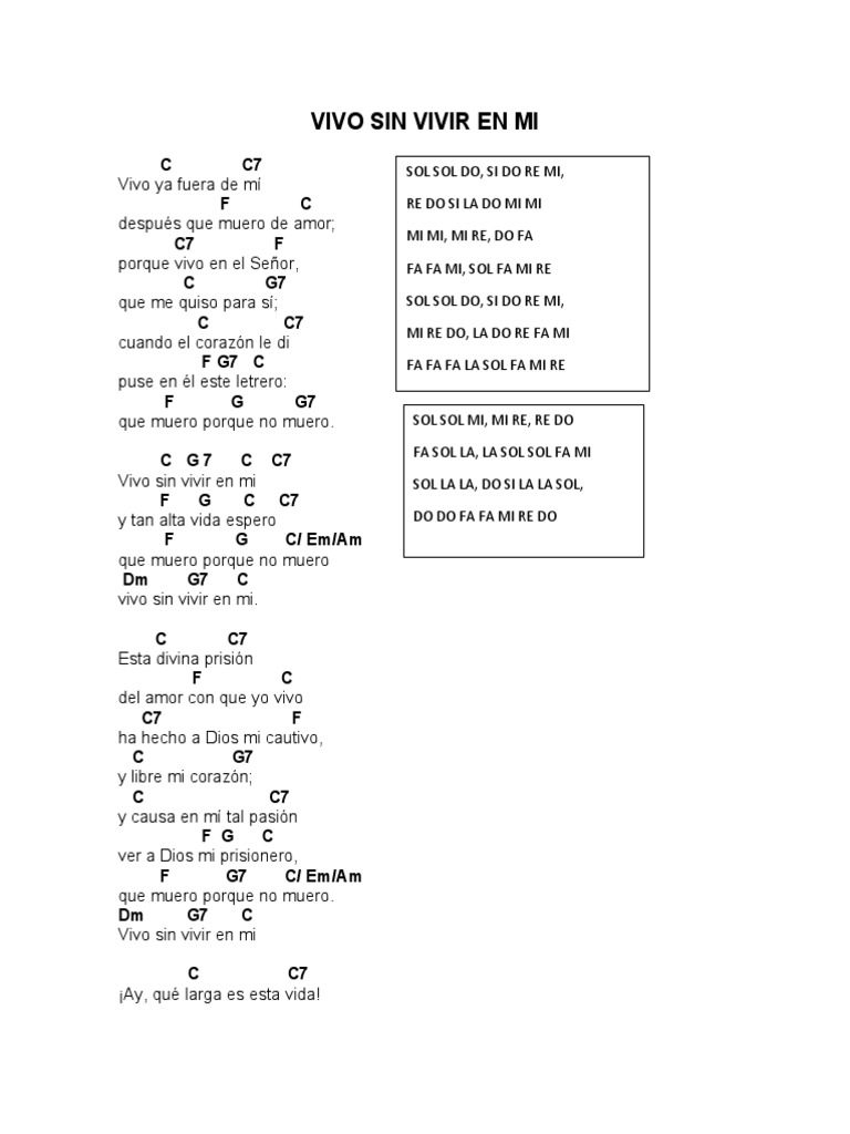 Vivo Sin Vivir en Mi | PDF