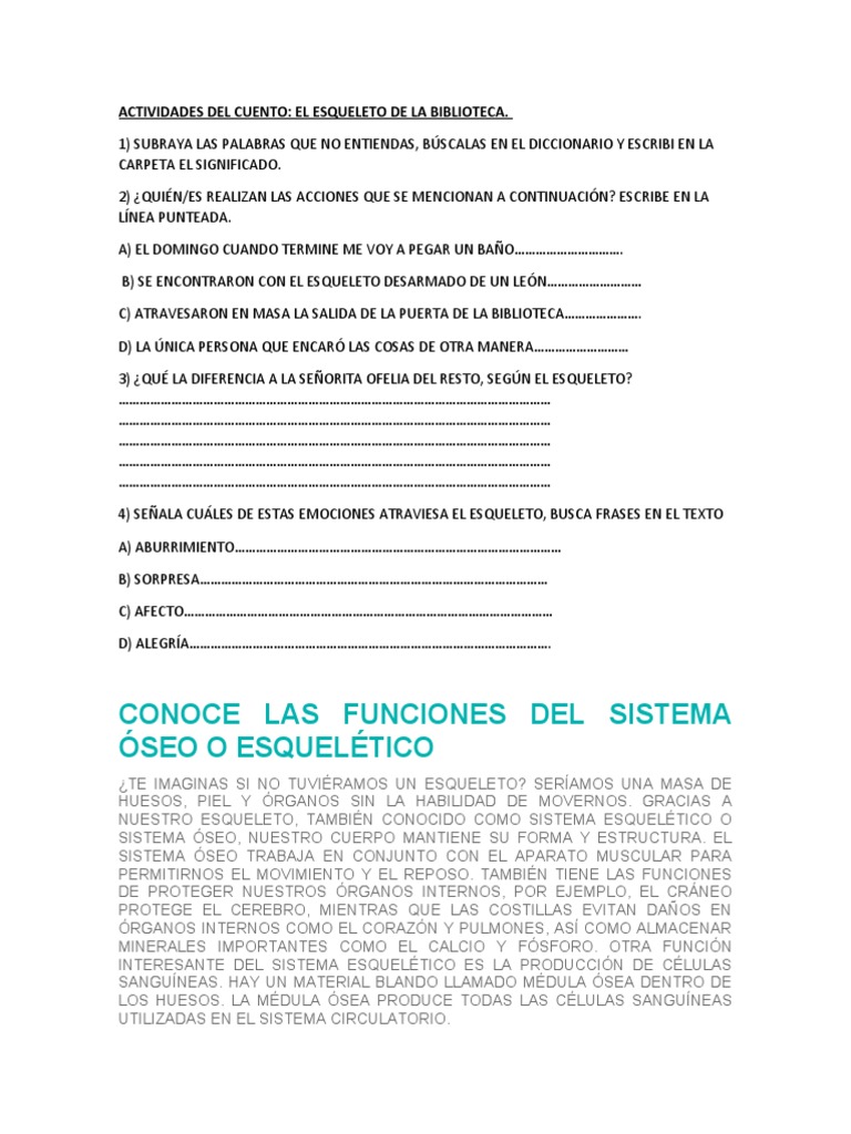 Actividades Del Cuento Pdf