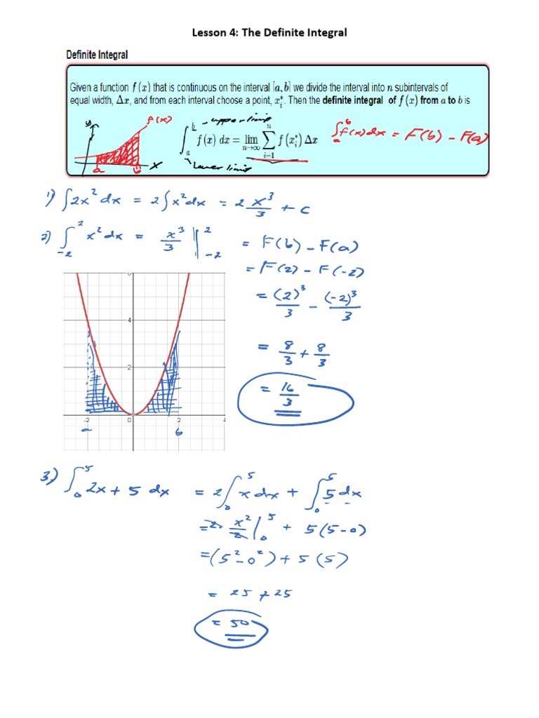 Lesson 4. The Definite Integral PDF | PDF