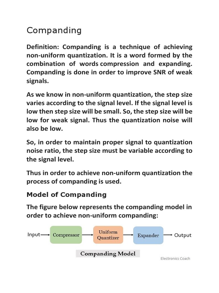 Companding | PDF | Signal To Noise Ratio | Algorithms