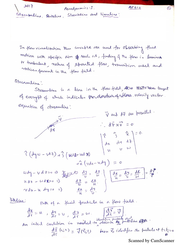 Streamline Streakline Pathline | PDF