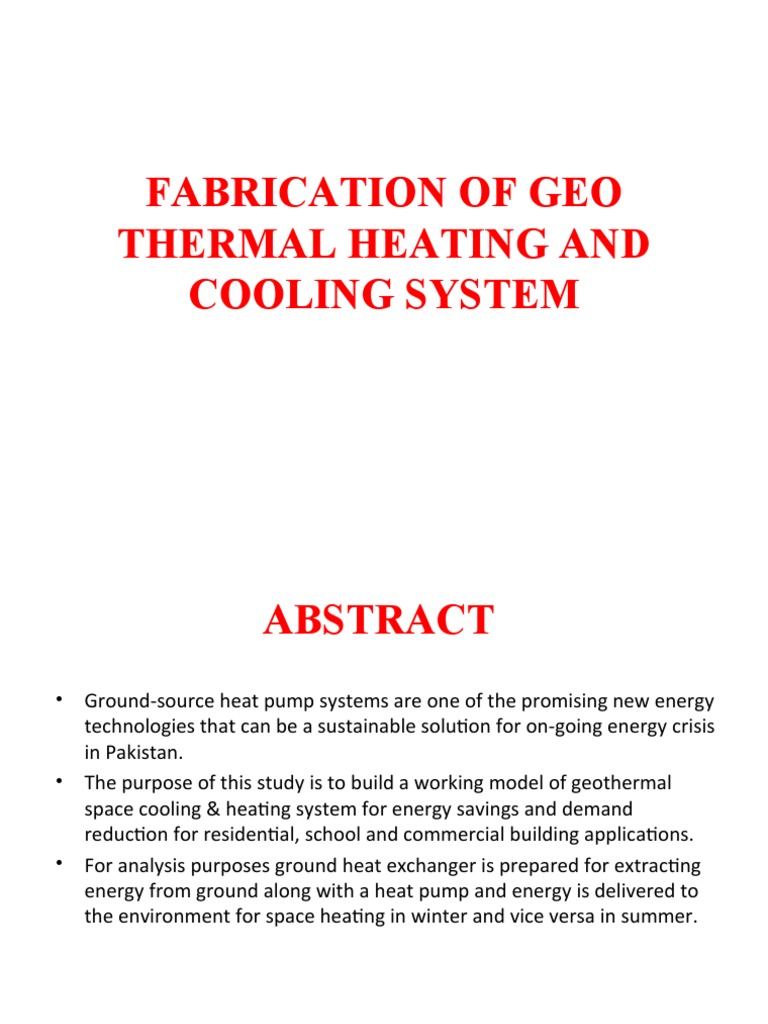 10.FABRICATION OF GEO THERMAL HEATING AND COOLING SYSTEM 1st REVIEW | Download Free PDF ...