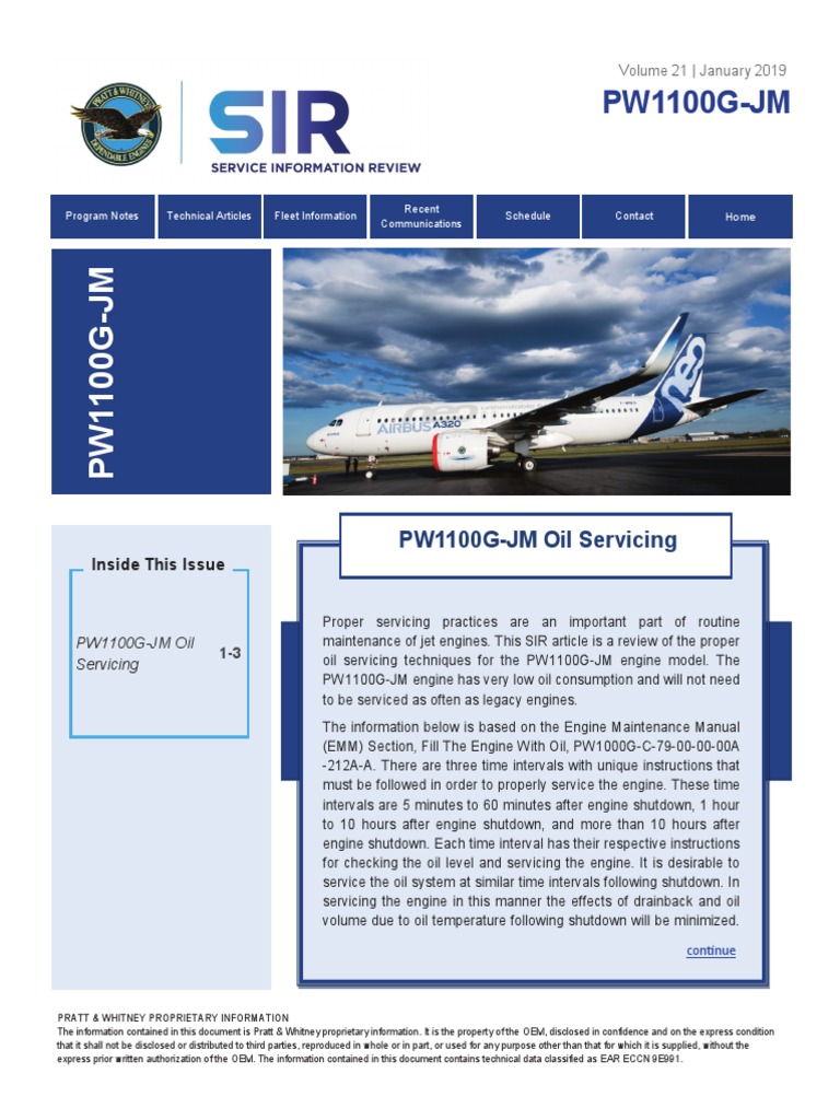 PW1100G-JM Oil Servicing | PDF
