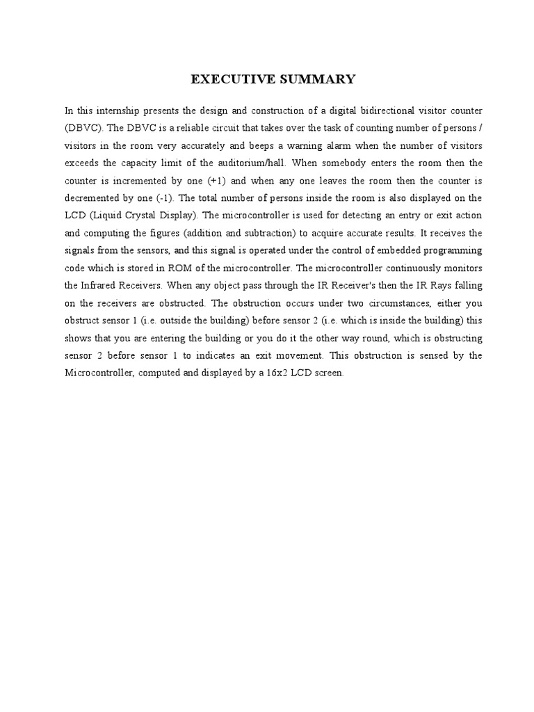 Bidirectional Visitor Counter Using 8051 Microcontroller Intenship Report Pdf Digital Signal