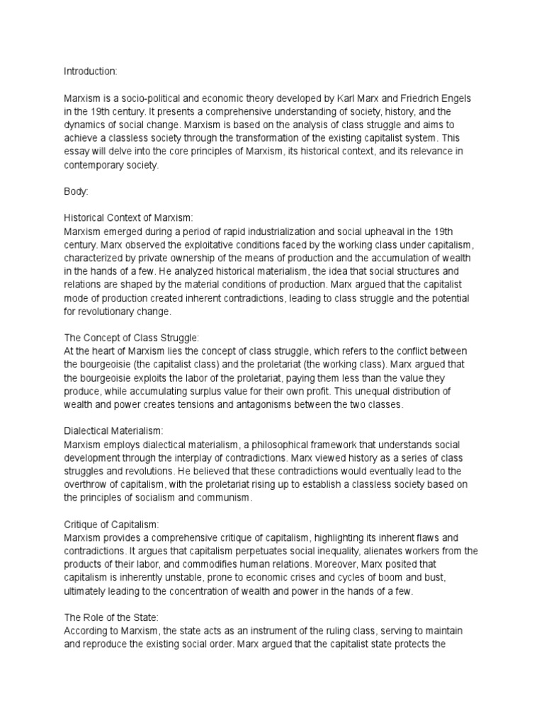 Marxism: A Theory of Social Change | PDF | Marxism | Karl Marx