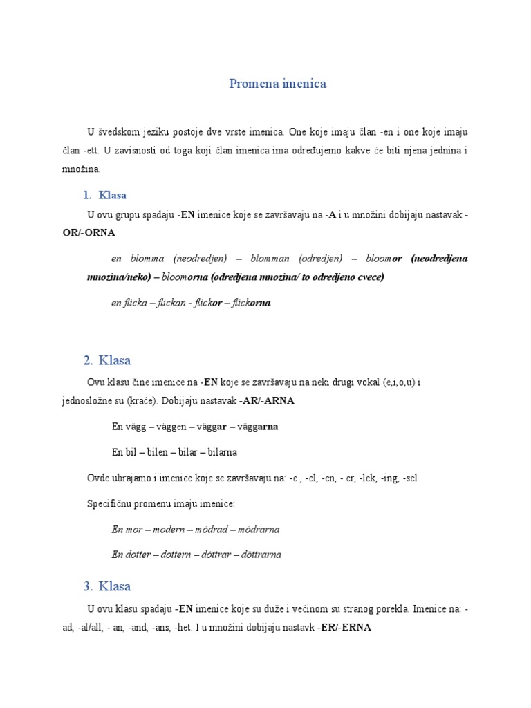 Jednina I Mnozina Imenica | PDF