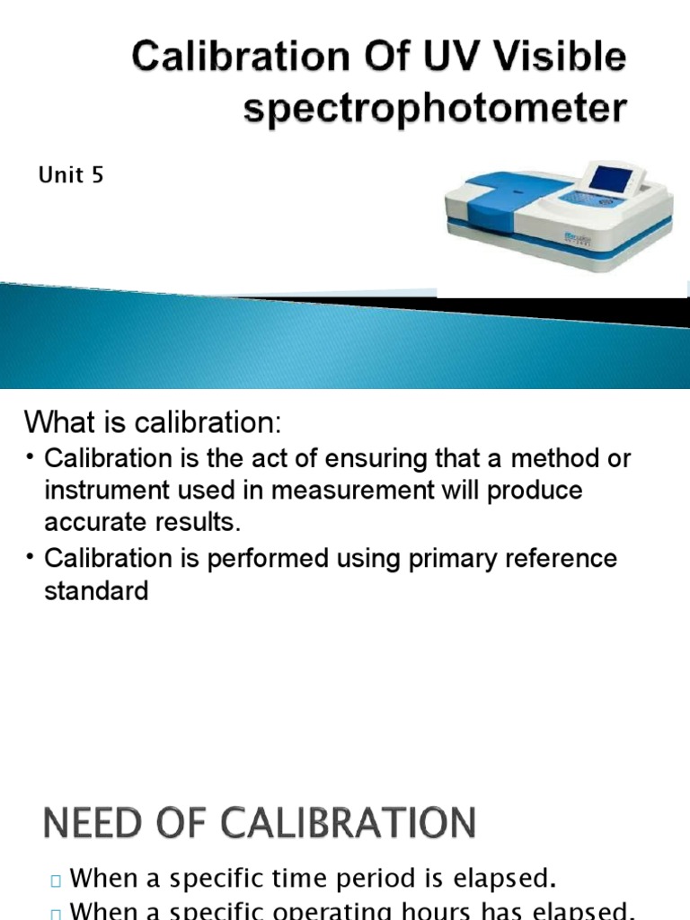 Calibration of UV-Visible Spectrophotometer | PDF | Ultraviolet ...