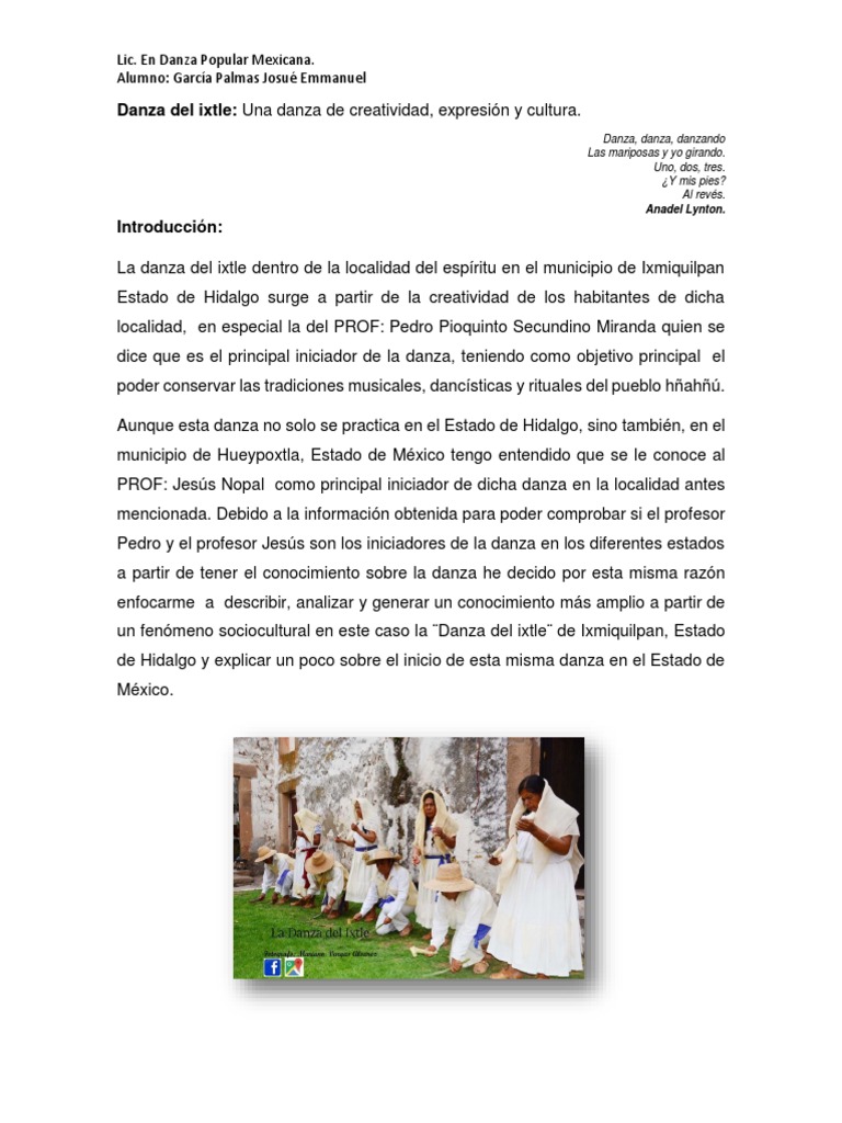 Historia y vestuario de la danza del ixtle | PDF | Arte