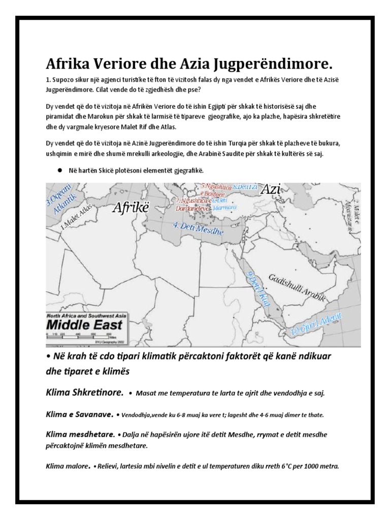 Afrika Veriore Dhe Azia Jugperëndimore | PDF