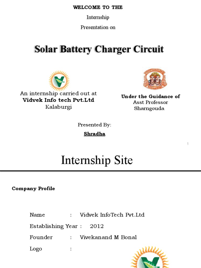 Solar Battery Charger Circuit: Internship Presentation On | PDF ...