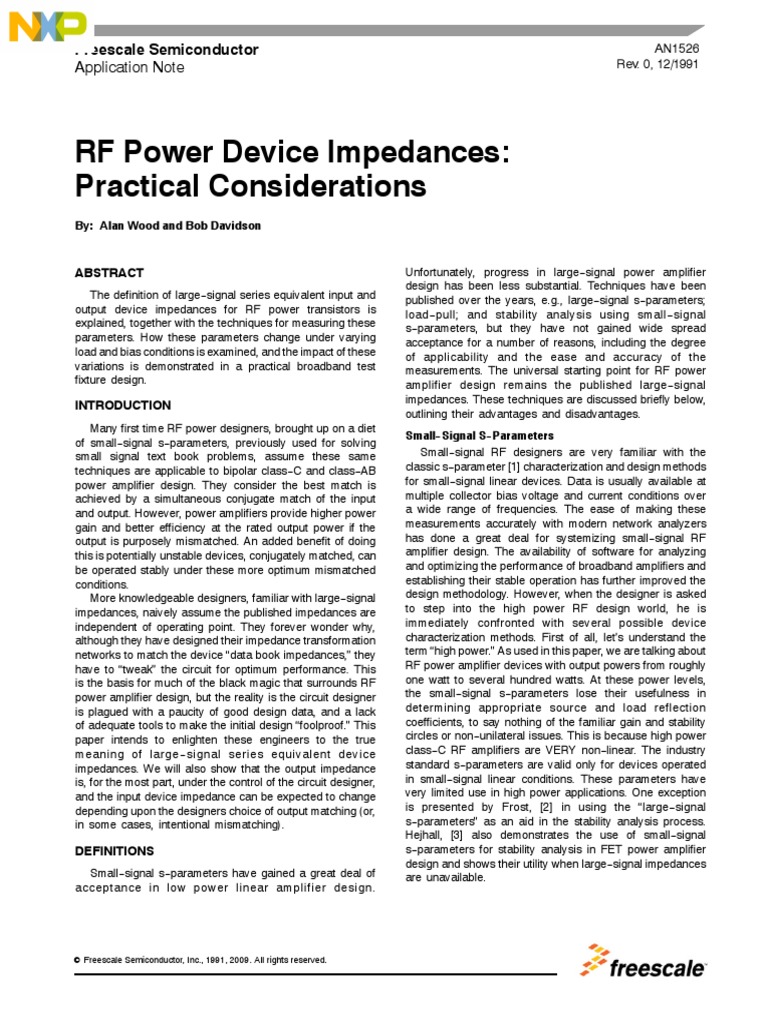 RF Power Device Impedances - Practical Considerations | PDF