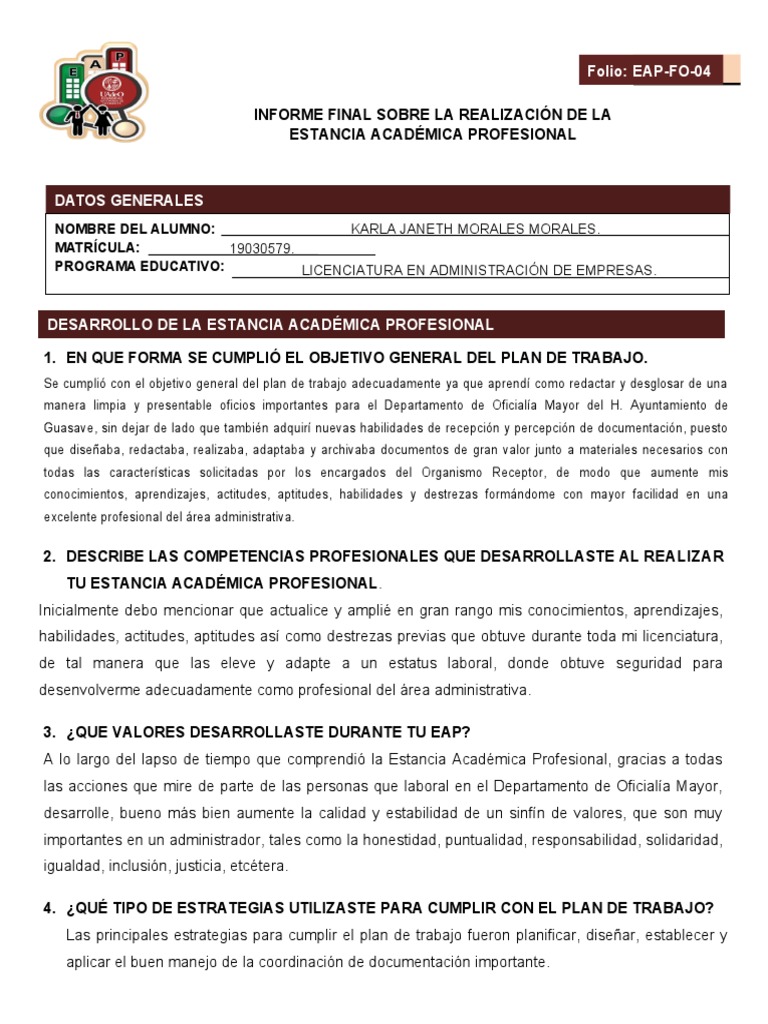 Informe Final - Karla | PDF