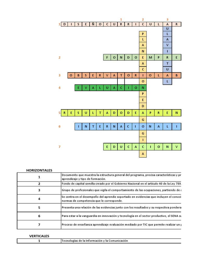 Crucigrama | PDF | Aprendizaje | Evaluación
