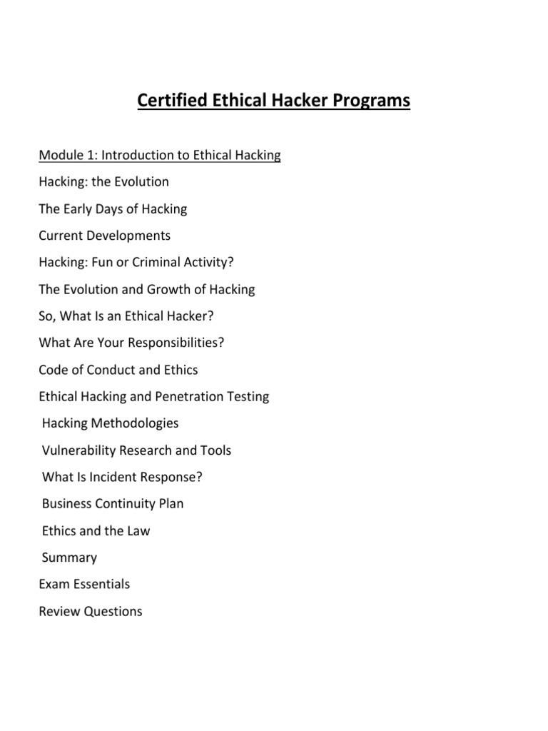 Certified Ethical Hacker Programs | PDF | Denial Of Service Attack | Security