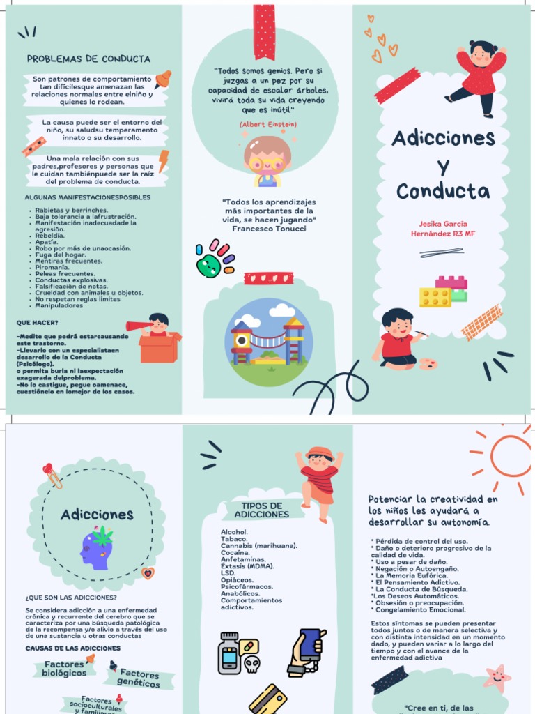 Triptico Adicciones y Conducta | PDF
