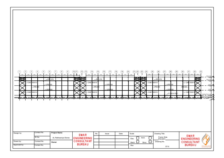 Structural Elevation Drawing of a Commercial Building | PDF