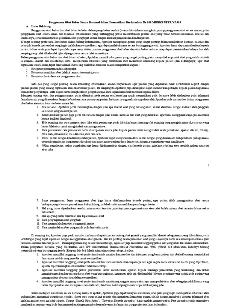 MODUL OBAT BEBAS, BEBAS TERBATAS, OOT, PREKURSOR Dan OWA | PDF ...