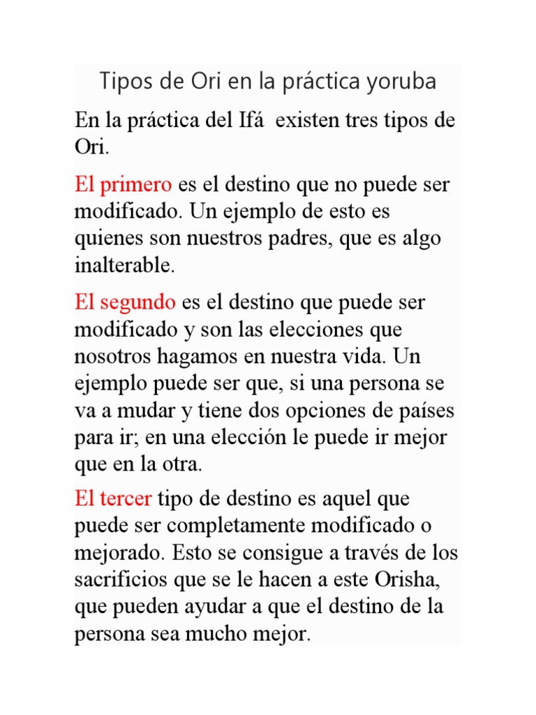 Tipos de Ori en La Práctica Tradicional-1 | PDF