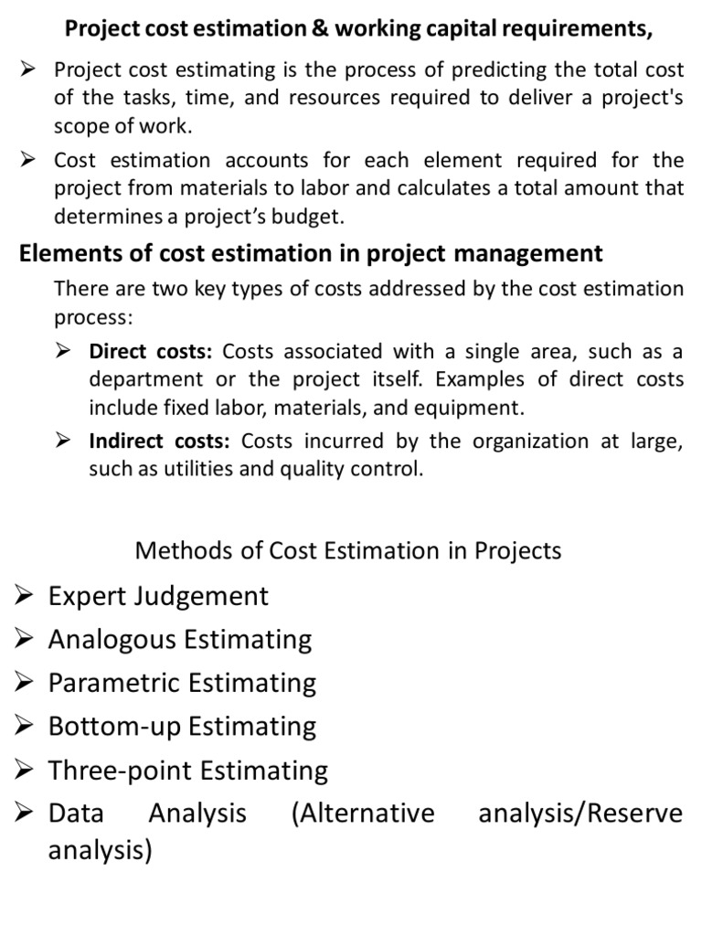 Working Capital Cost Estimation Methods | PDF | Career & Growth